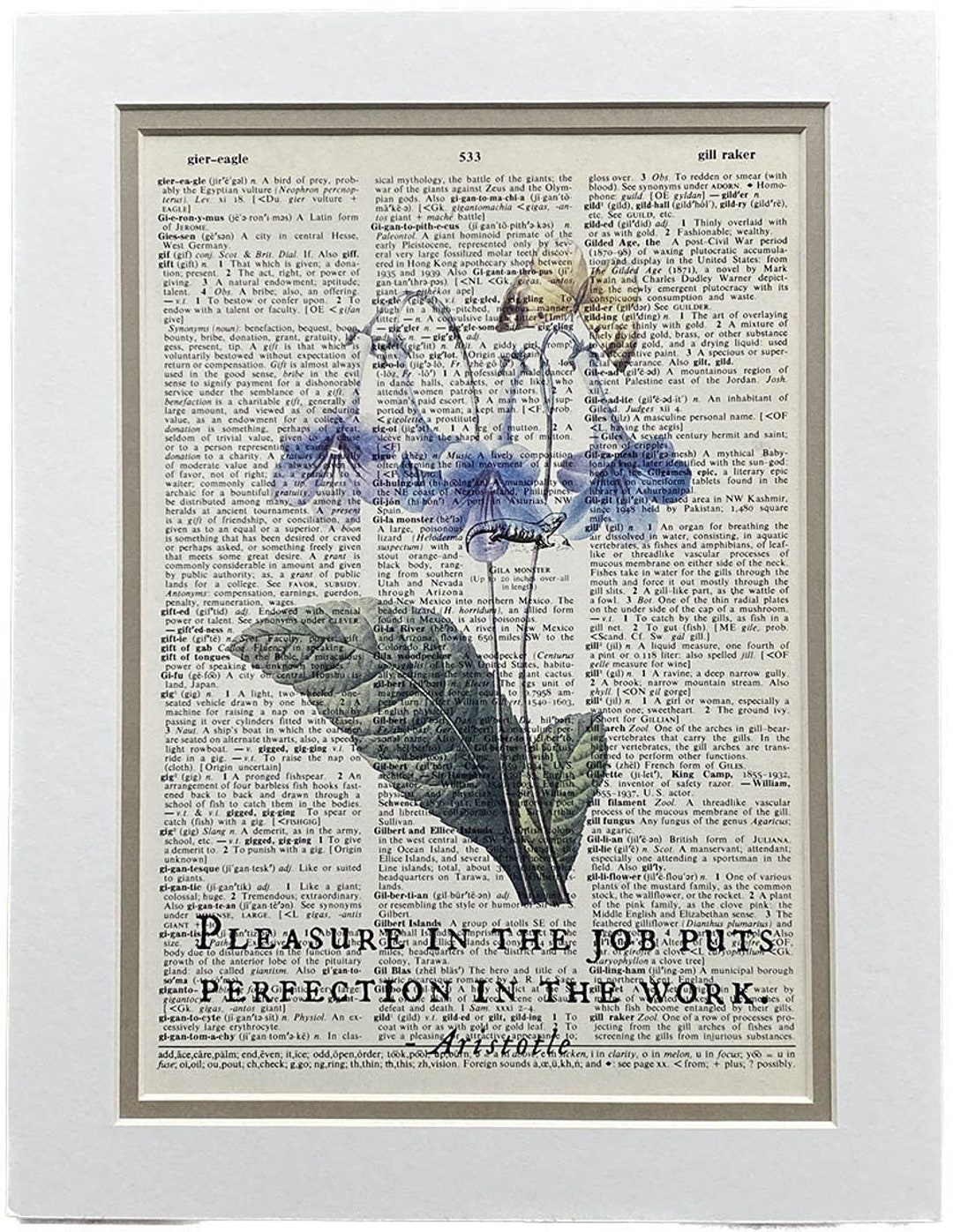 Repurposed Antique Dictionary Page Wall Decor - Aristotle Quote ...