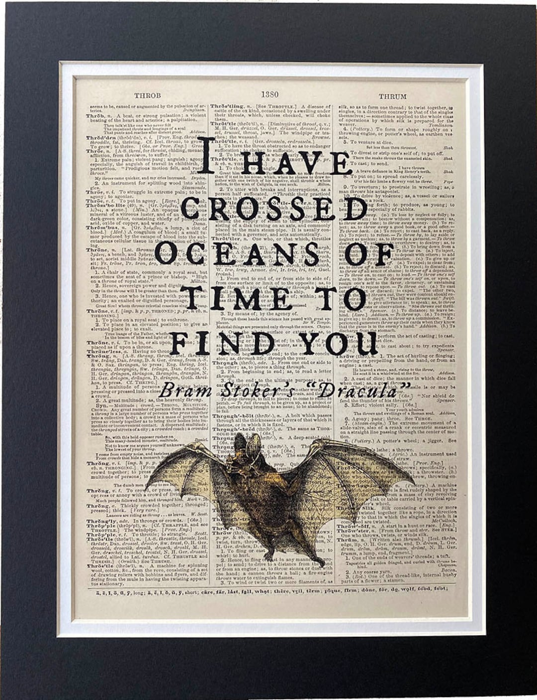 Repurposed Antique Dictionary Page Wall Decor - Dracula Quote - Vintage ...