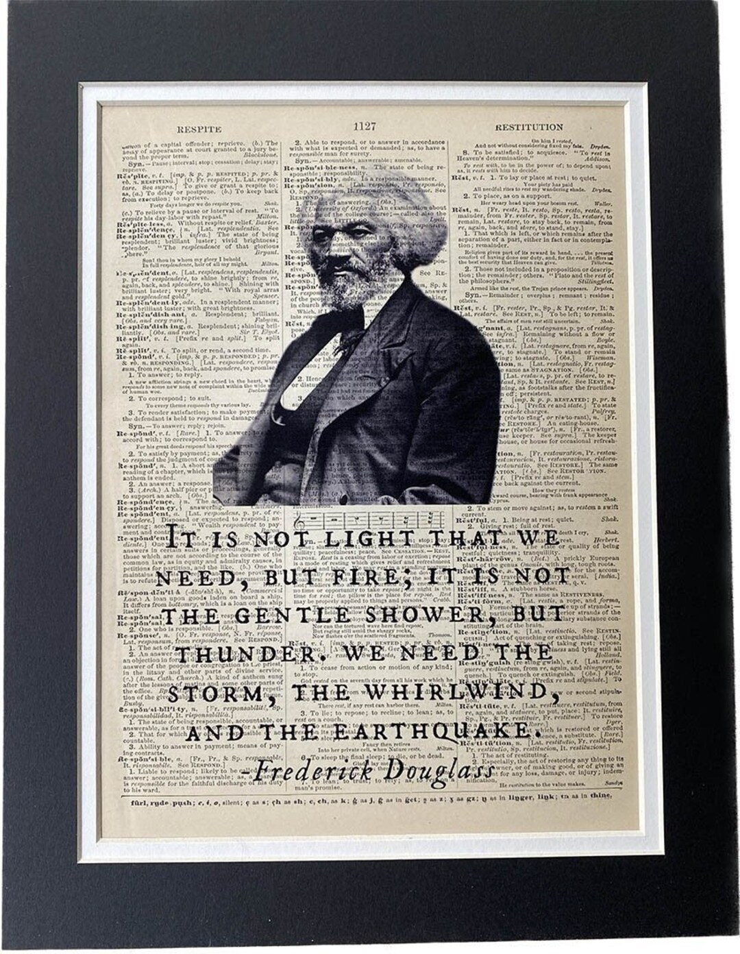Repurposed Antique Dictionary Page Wall Decor - Frederick Douglass - It ...