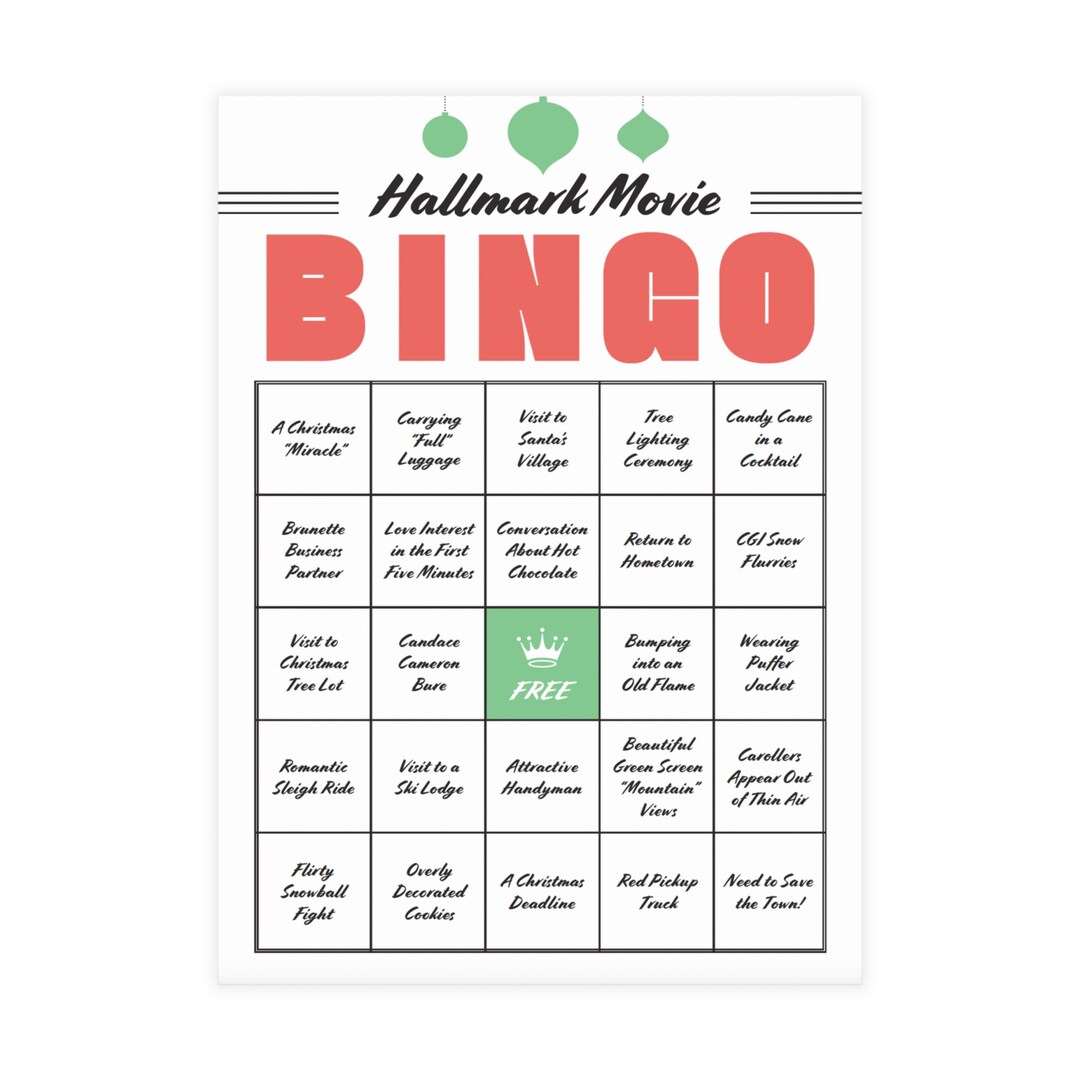 Hallmark Movie Bingo Holiday Postcard - Etsy