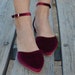 Ruby Red Velvet Ballet Pumps/ Burgundy Velvet Shoes/ Red - Etsy