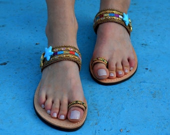 Toe ring sandals | Etsy