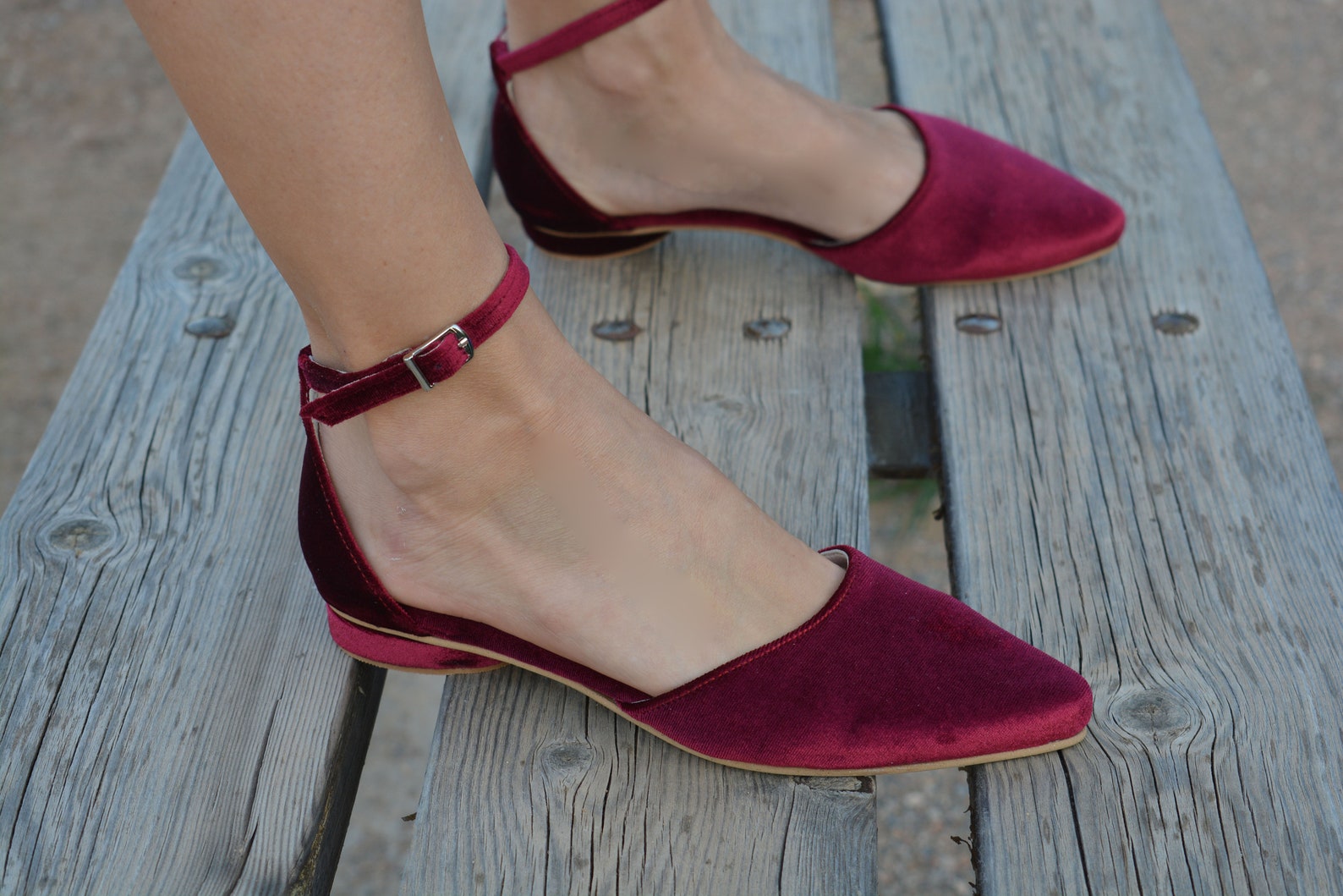 Ruby Red Velvet Ballet Pumps/ Burgundy Velvet Shoes/ Red - Etsy