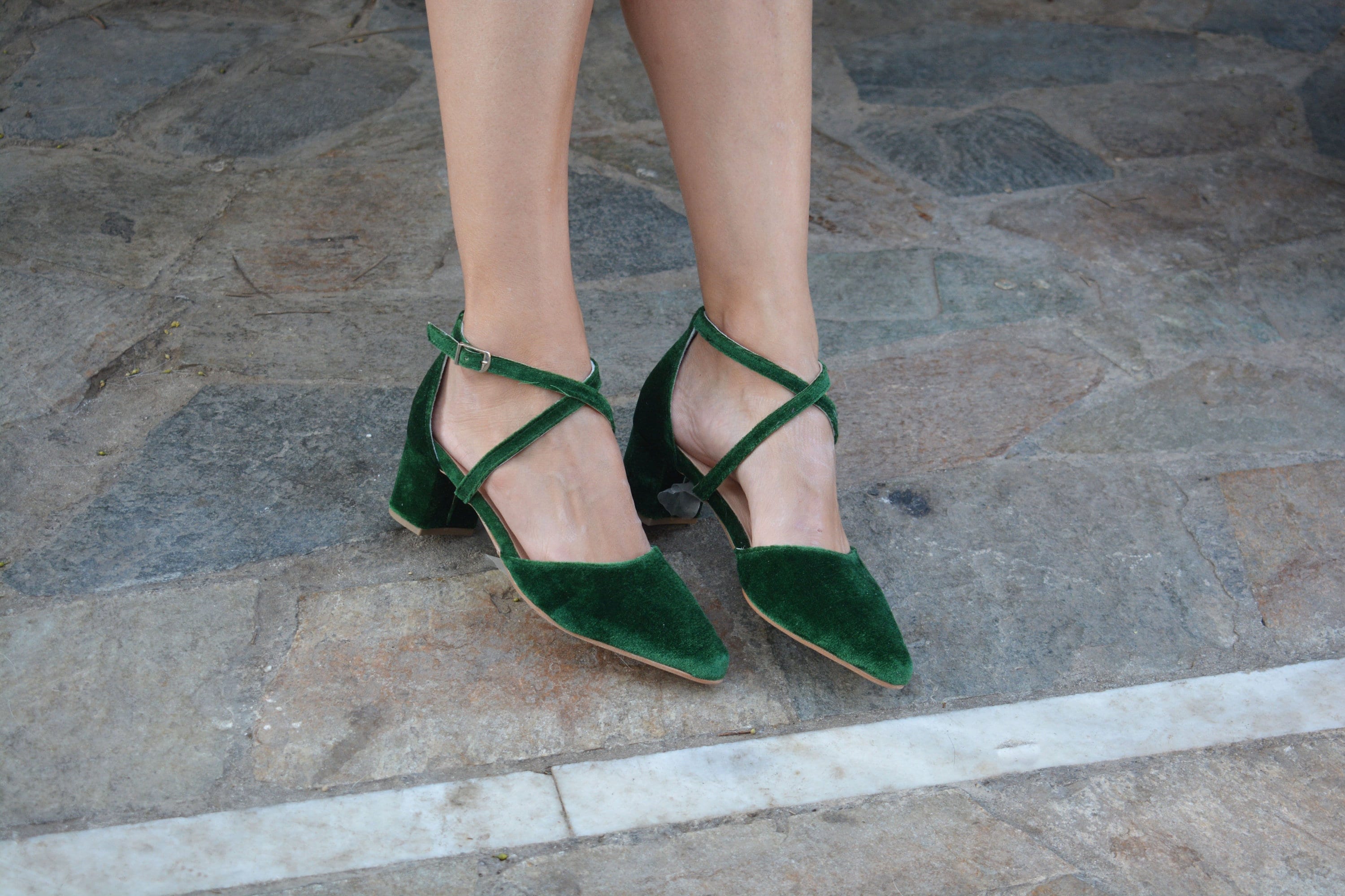 Emerald Green Velvet Block Heels Emerald Green Heels Green - Etsy