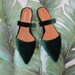 Green Velvet Shoes, Velvet Mules Shoes, Women's Leather Mules, Velvet ...