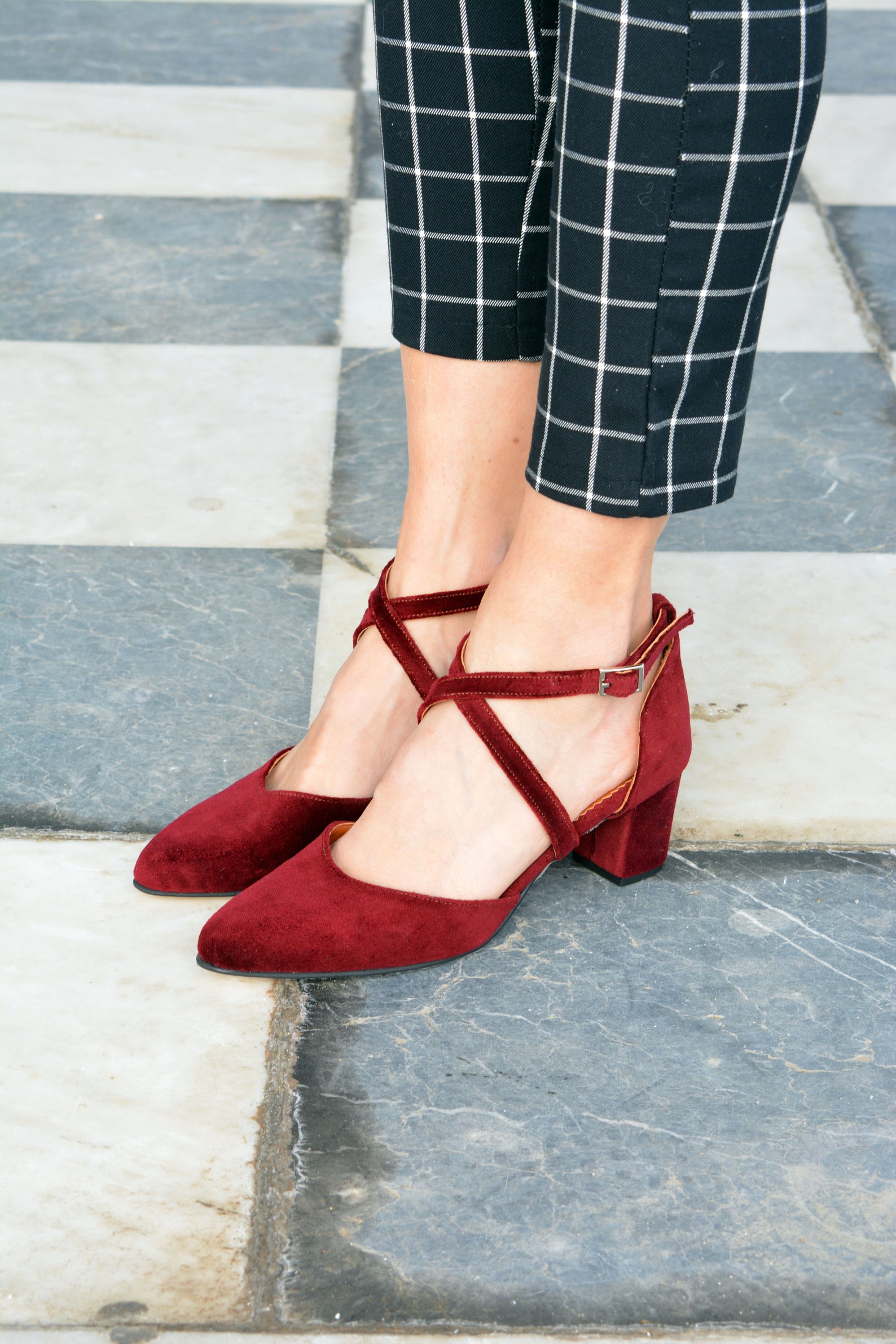 Velvet Block Heels Burgundy Wedding Shoes Dark Red Velvet | Etsy
