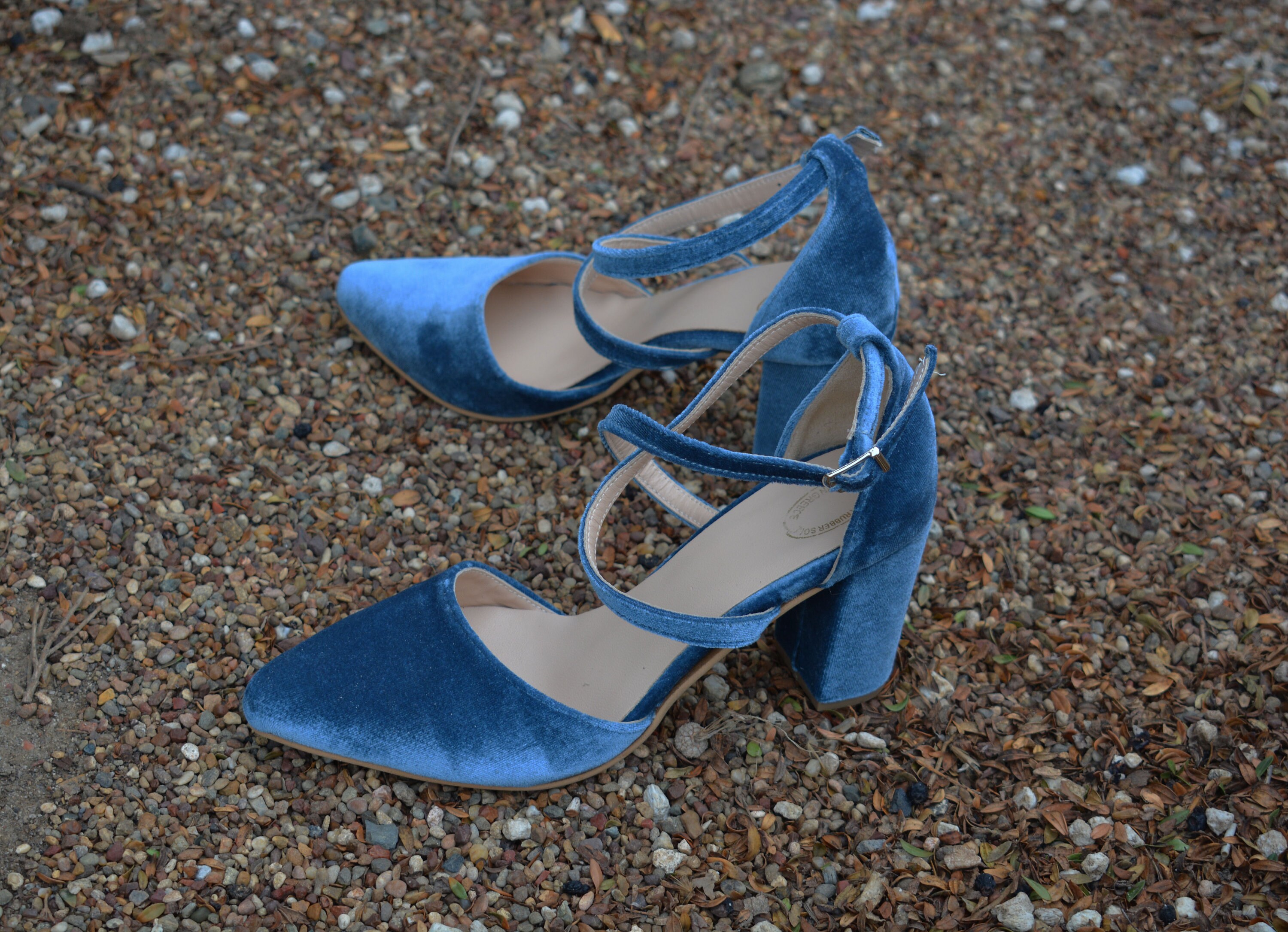 Raf Blue Velvet Block Heels Blue Velvet Pumps Blue Wedding - Etsy Australia