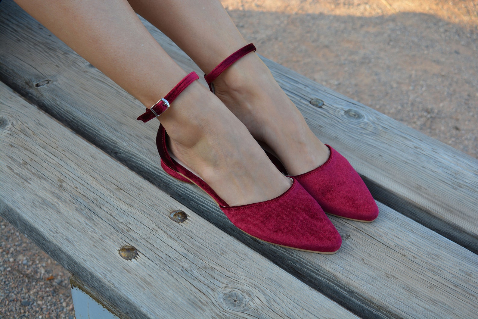 Ruby Red Velvet Ballet Pumps/ Burgundy Velvet Shoes/ Red - Etsy