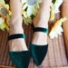 Green Velvet Shoes, Velvet Mules Shoes, Women's Leather Mules, Velvet ...