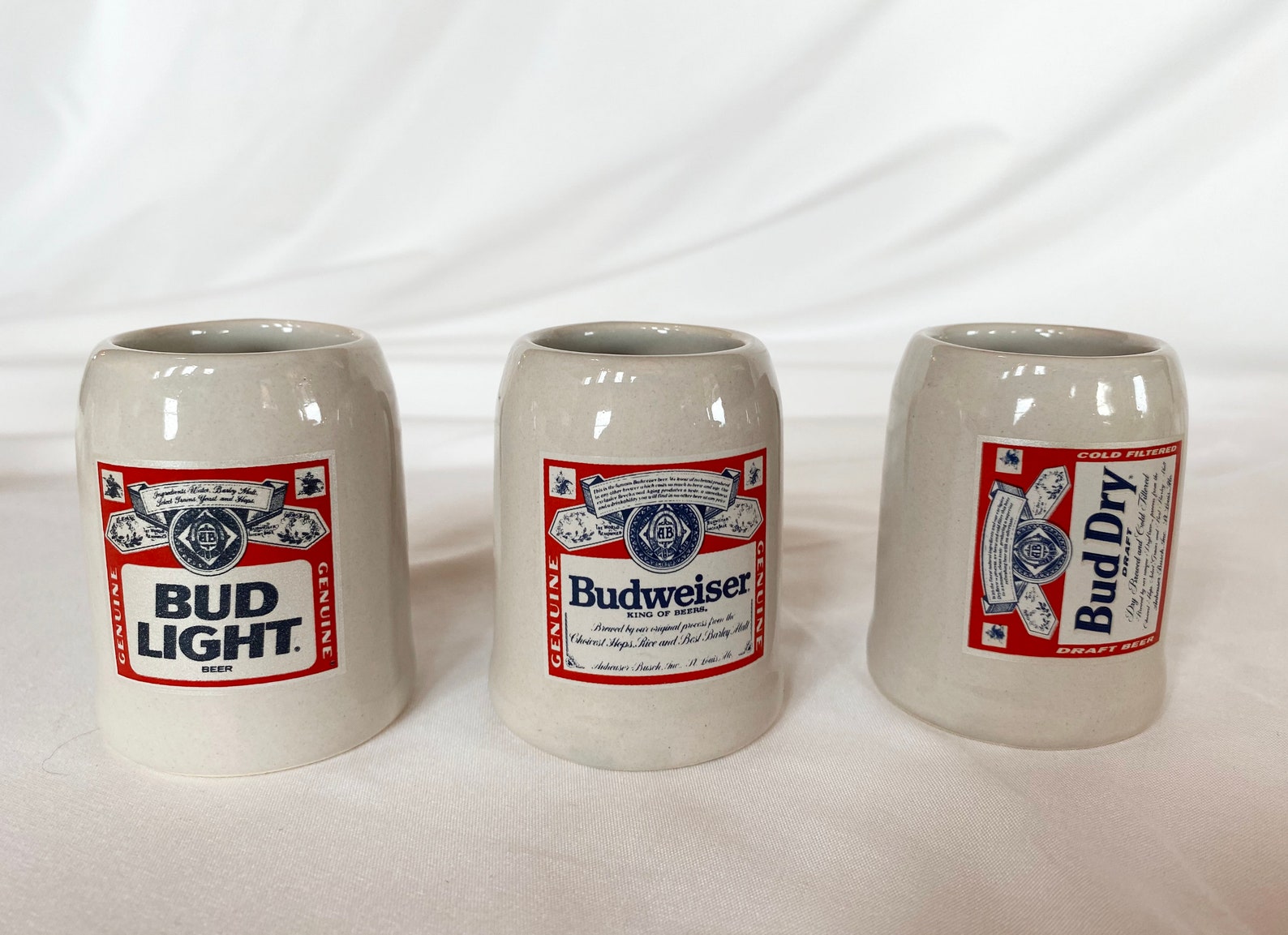 1980s Mini Budweiser Branded Beer Mugs Set of 6 - Etsy