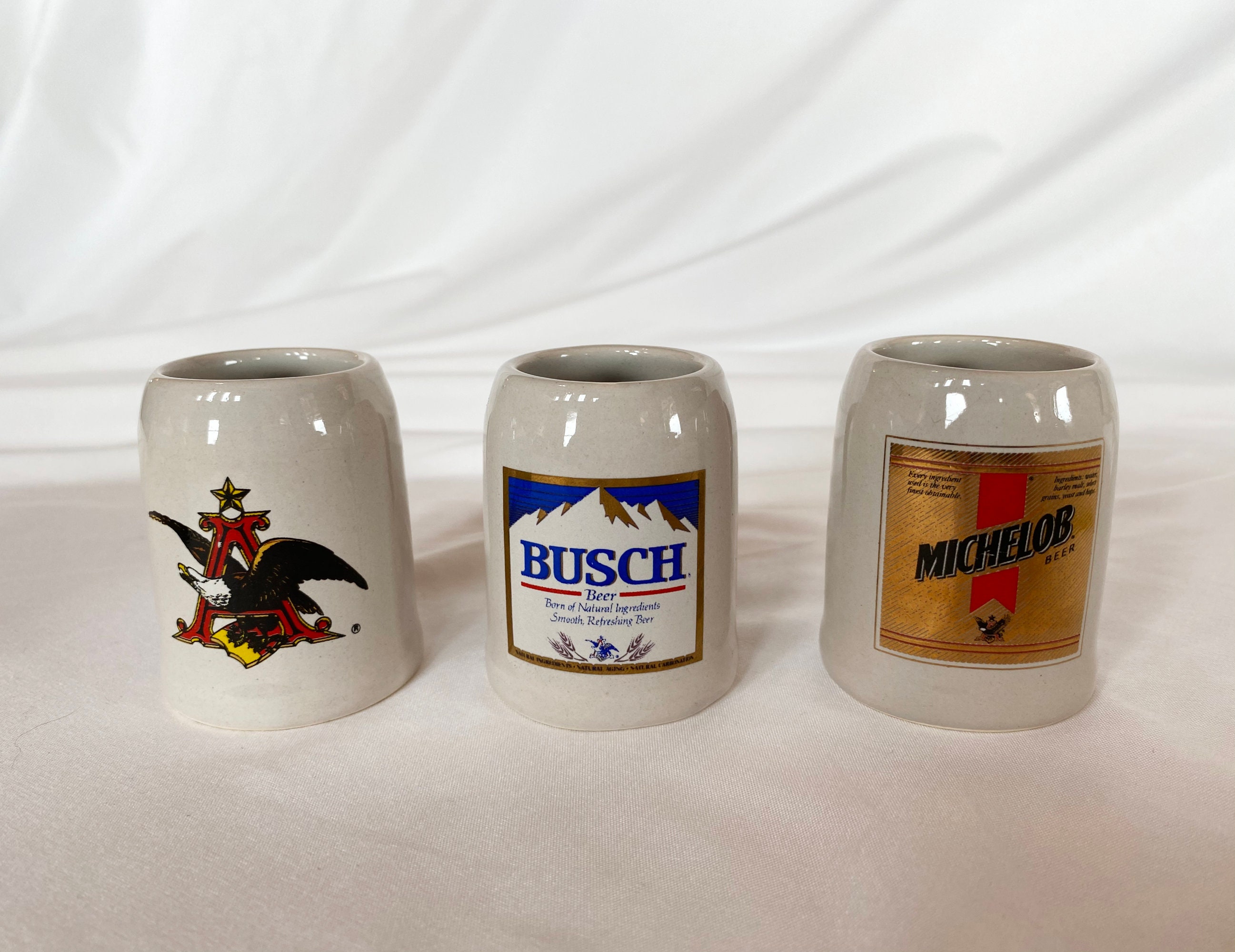 1980s Mini Budweiser Branded Beer Mugs Set of 6 - Etsy