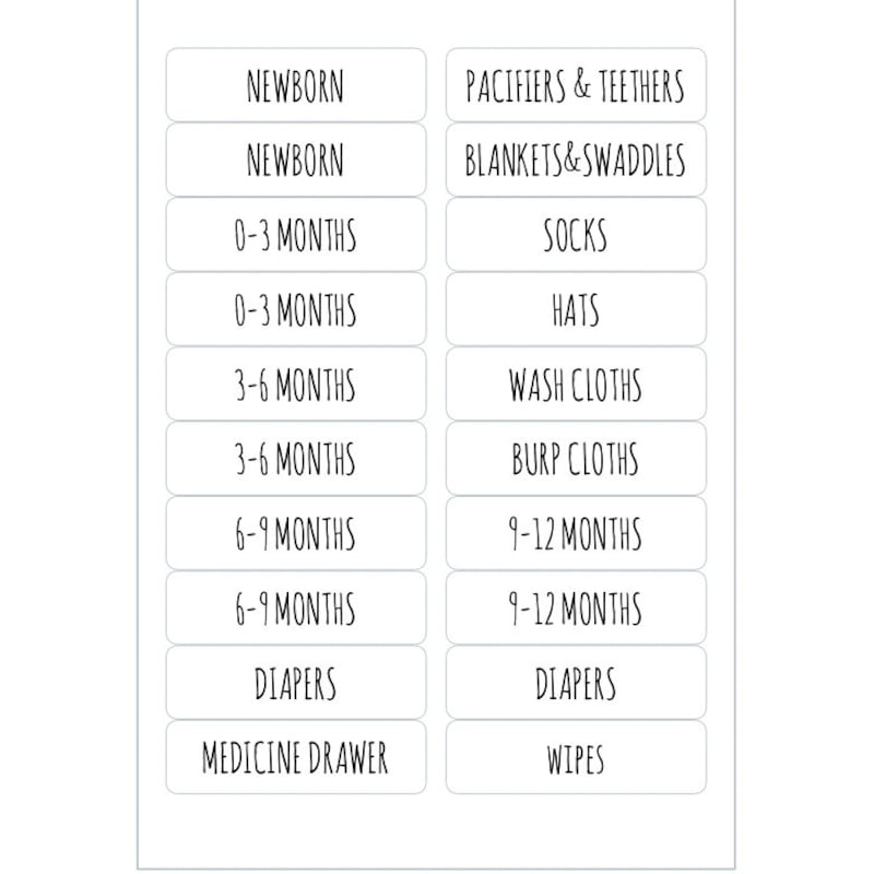 Nursery Labels - Etsy