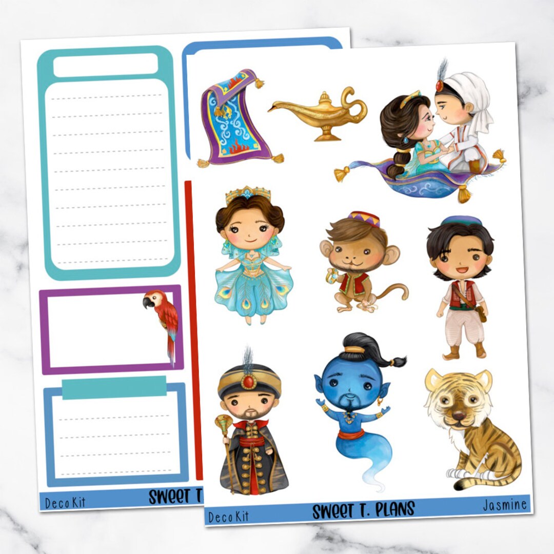 Jasmine Aladdin Deco Kit Journaling Kit Sticker Erin Condren - Etsy