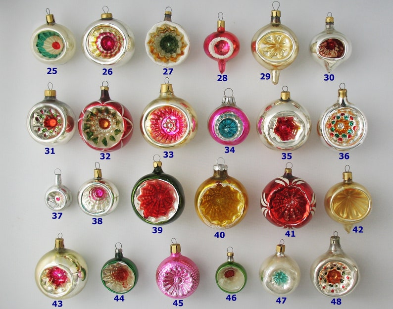 Glass Vintage Christmas Tree Ornament RETRO Xmas Home Decor - Etsy