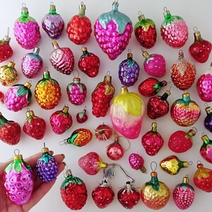 STRAWBERRY Glass Vintage Home Decor, Silver-mercury Retro Christmas ...