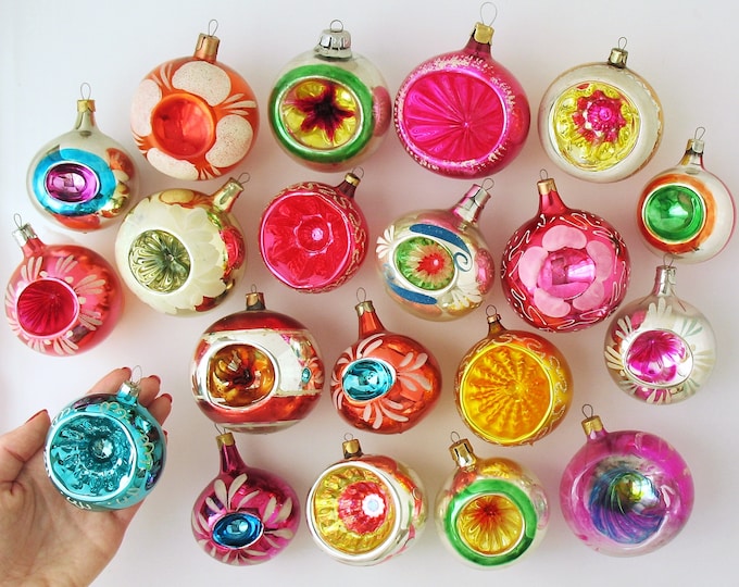 BALL Vintage Christmas Ornaments, RETRO Glass Home Decor, Silver ...
