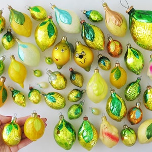 Lemon - Glass Vintage Christmas Tree Ornaments, Retro Silver-mercury ...