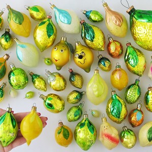 Lemon - Glass Vintage Christmas Tree Ornaments, Retro Silver-mercury ...