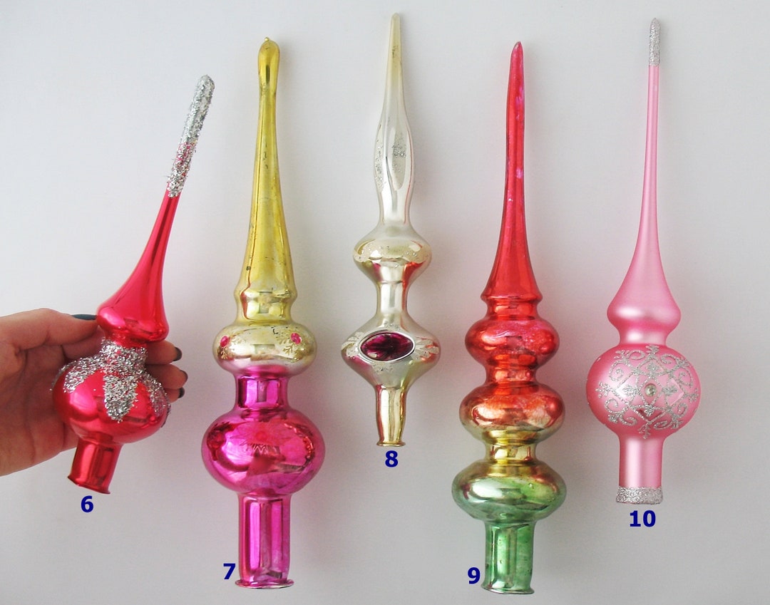 Finial Tree Topper Silver-mercury Glass Christmas Ornament, Retro Home ...