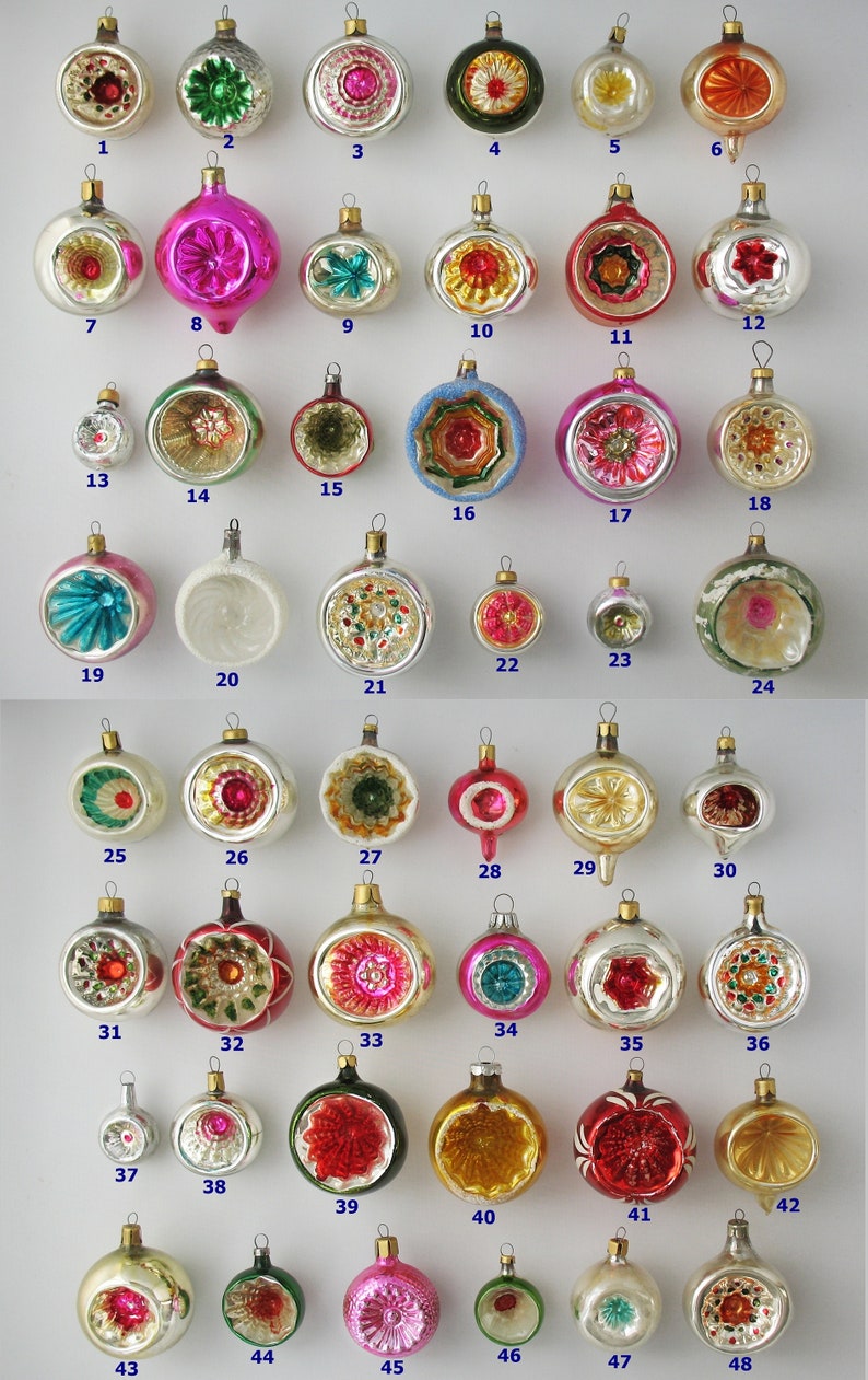 Glass Vintage Christmas Tree Ornament RETRO Xmas Home Decor - Etsy