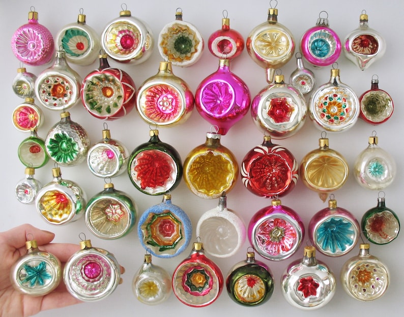 Glass Vintage Christmas Tree Ornament RETRO Xmas Home Decor - Etsy