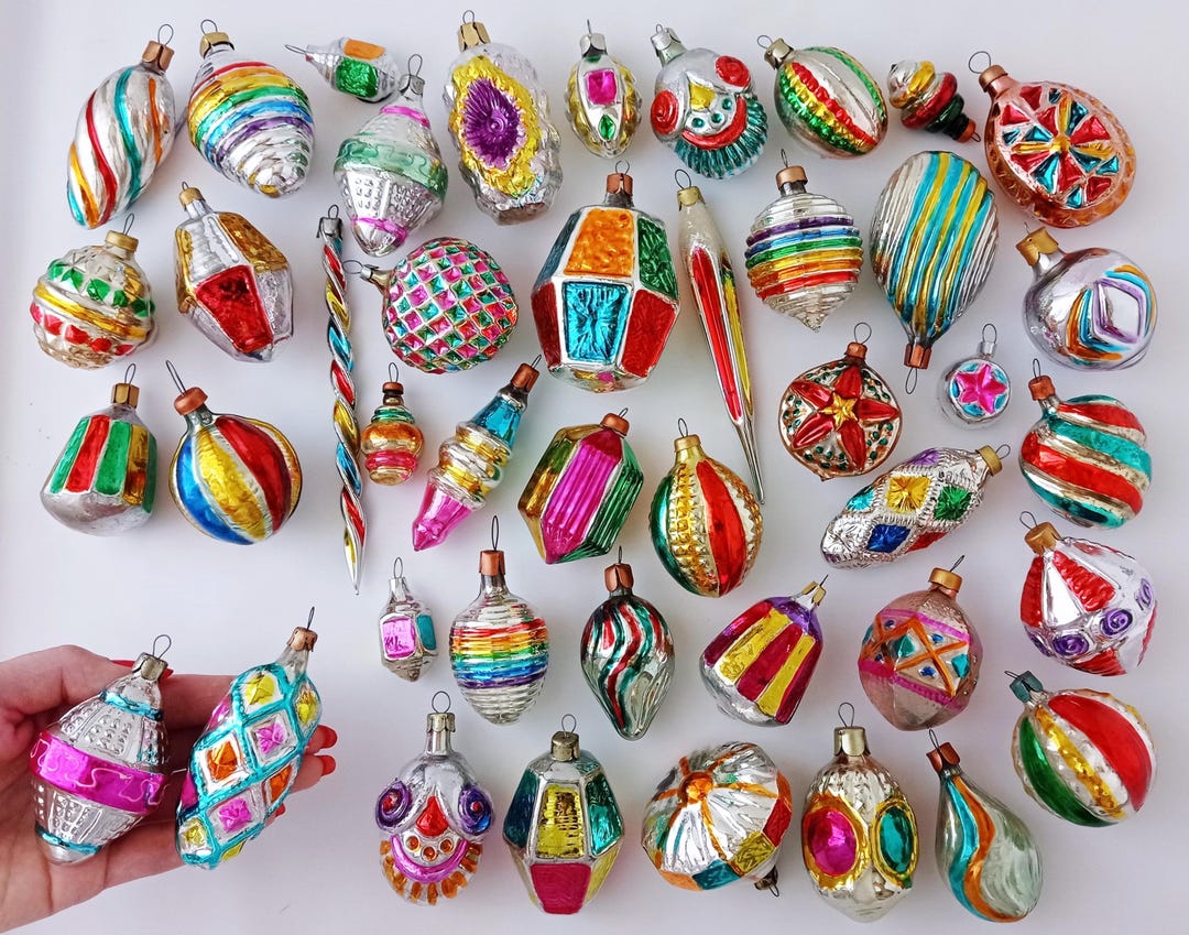 Glass Vintage 50-s Retro Christmas Tree Ornament, Silver-mercury Home ...