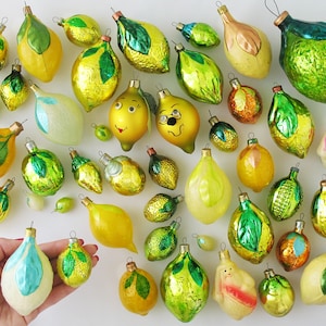Lemon - Glass Vintage Christmas Tree Ornaments, Retro Silver-mercury ...