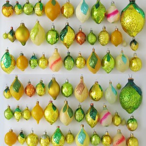 Lemon - Glass Vintage Christmas Tree Ornaments, Retro Silver-mercury ...