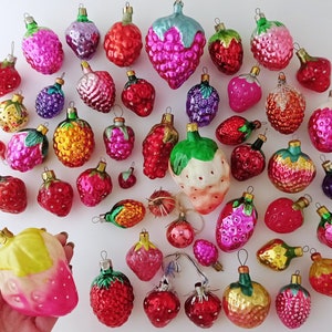 STRAWBERRY Glass Vintage Home Decor, Silver-mercury Retro Christmas ...