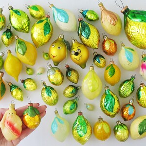 Lemon - Glass Vintage Christmas Tree Ornaments, Retro Silver-mercury ...