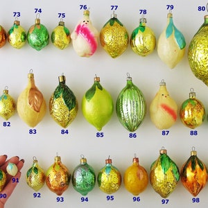 Lemon Glass Vintage Christmas Tree Ornaments, Retro Silver-mercury Home ...