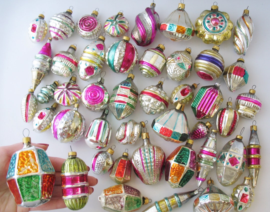 Glass Vintage 50-s Retro Christmas Tree Ornaments - Etsy
