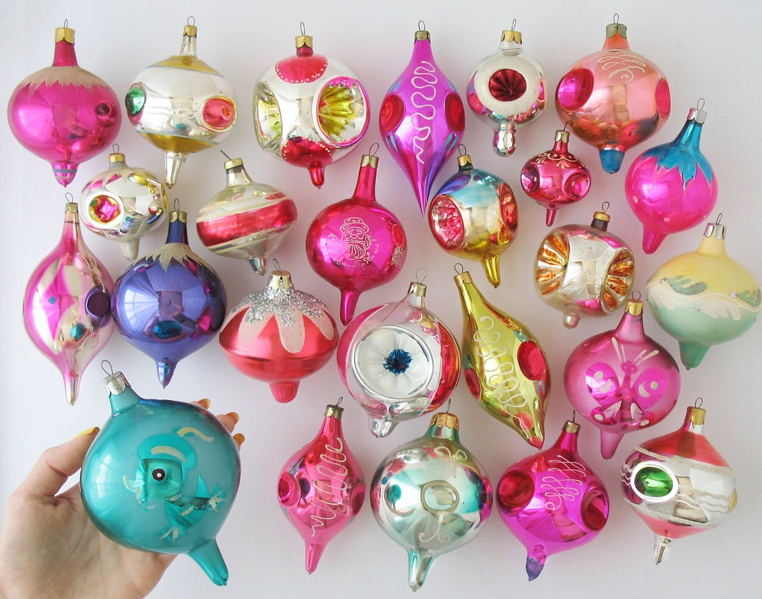 Glass Vintage Christmas Tree Decoration RETRO Xmas Home - Etsy