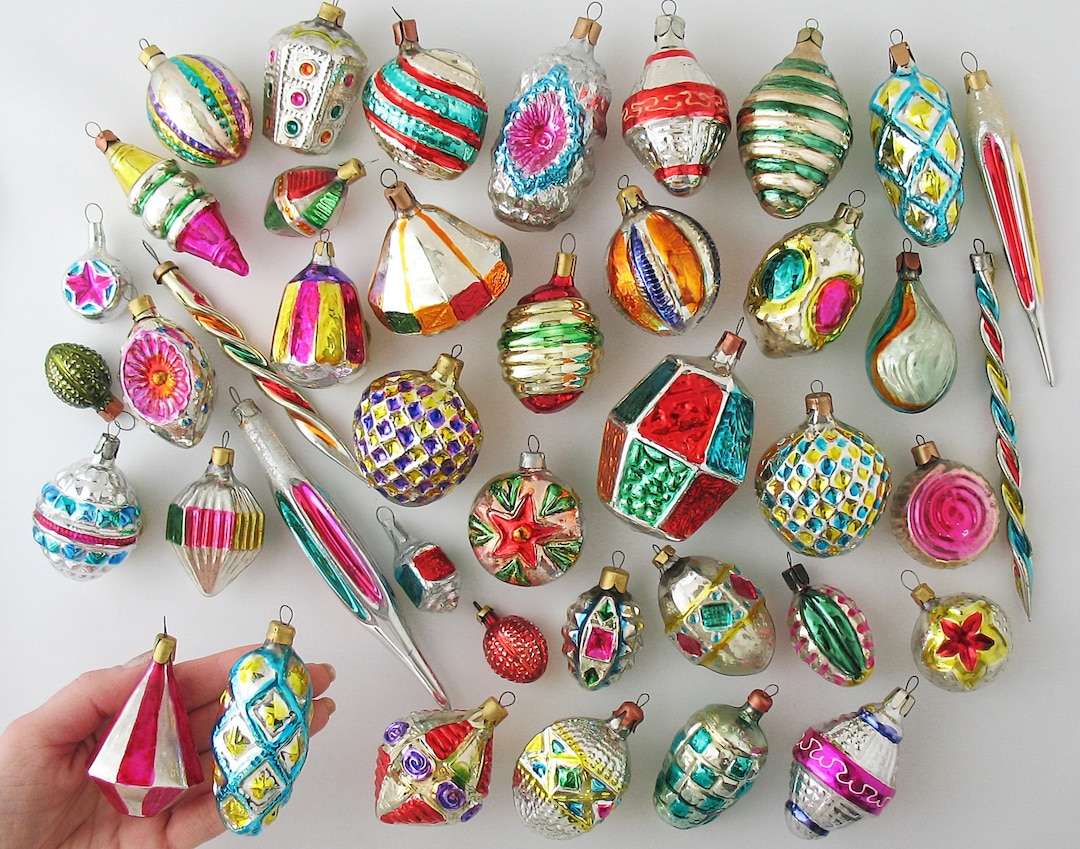 Glass Vintage 50-s Retro Christmas Tree Ornament, Silver-mercury Home ...