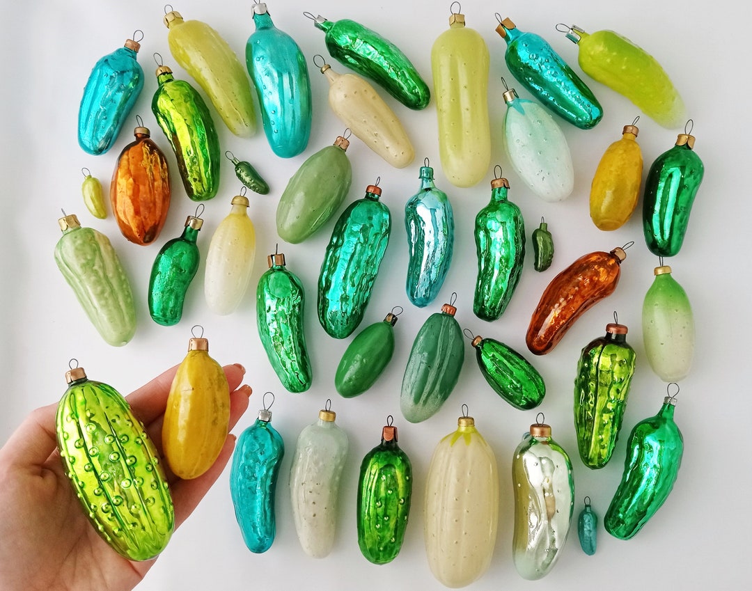 Pickle - Glass Vintage Christmas Tree Ornaments, Silver-mercury Retro ...