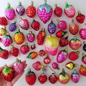 STRAWBERRY Glass Vintage Home Decor, Silver-mercury Retro Christmas ...