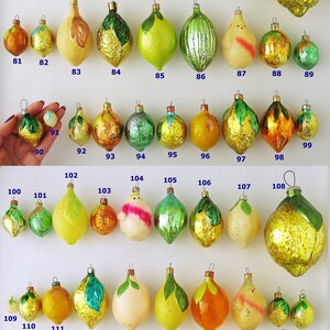 Lemon Glass Vintage Christmas Tree Ornaments, Retro Silver-mercury Home ...