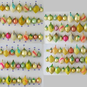 Lemon Glass Vintage Christmas Tree Ornaments, Retro Silver-mercury Home ...