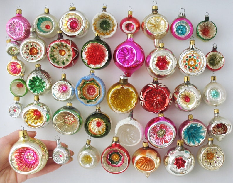 Glass Vintage Christmas Tree Ornament RETRO Xmas Home Decor - Etsy