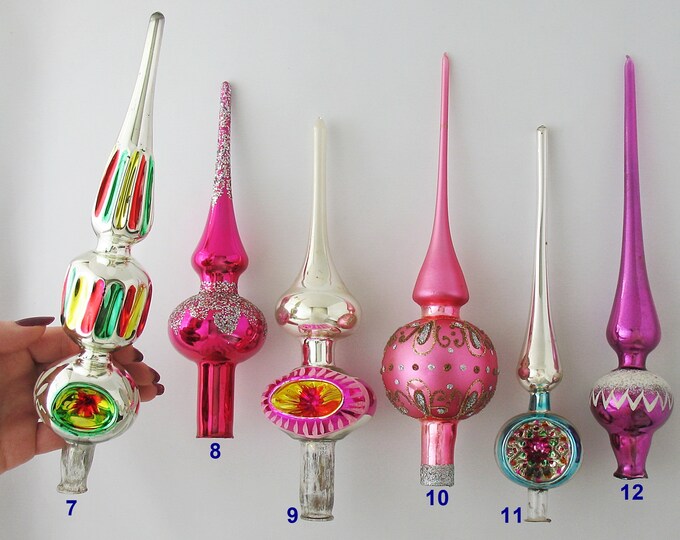 Vintage Mercury Glass Tree Topper, Silver Glass Topper, Christmas Tree ...