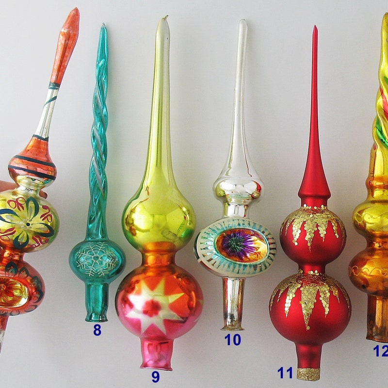 Vintage Glass Christmas Tree Toppers - Etsy