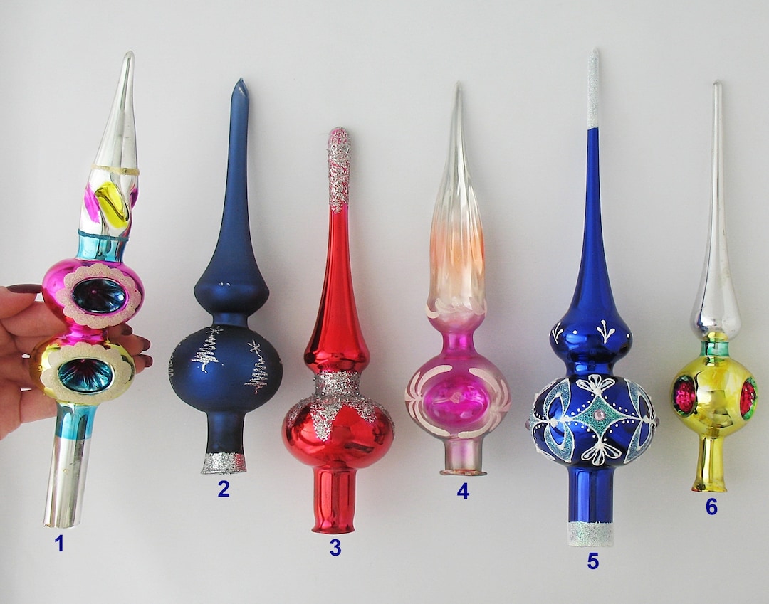 TREE TOPPER Christmas Silver-mercury Glass Ornament, Retro or New Home ...