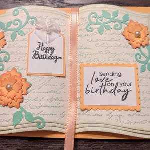 Open Book Happy Birthday Card. Unique Handmade Greeting Card. Layered ...