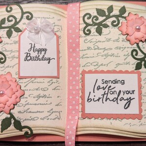 Open Book Happy Birthday Card. Unique Handmade Greeting Card. Layered ...