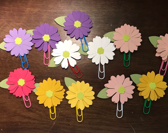 Daisy Planner Clips, Flower Paper Clips, Flower Planner Clips, Gold ...