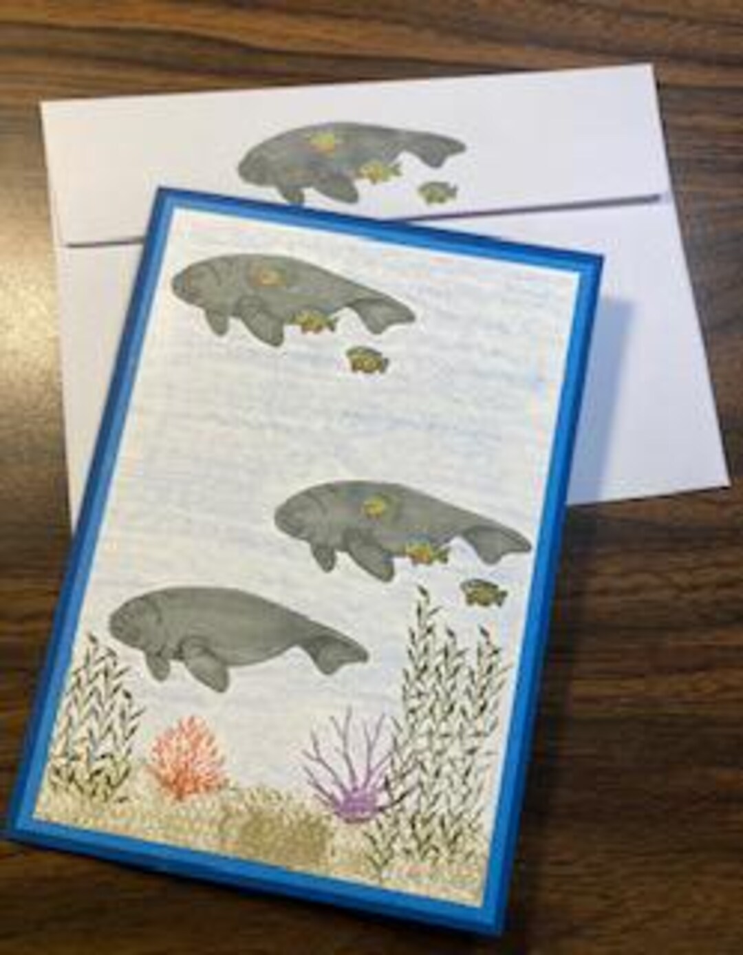 Floating Manatees Greeting Card - 5 X 7 - Etsy
