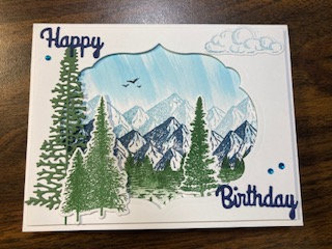 Mountain Happy Birthday Card - Etsy