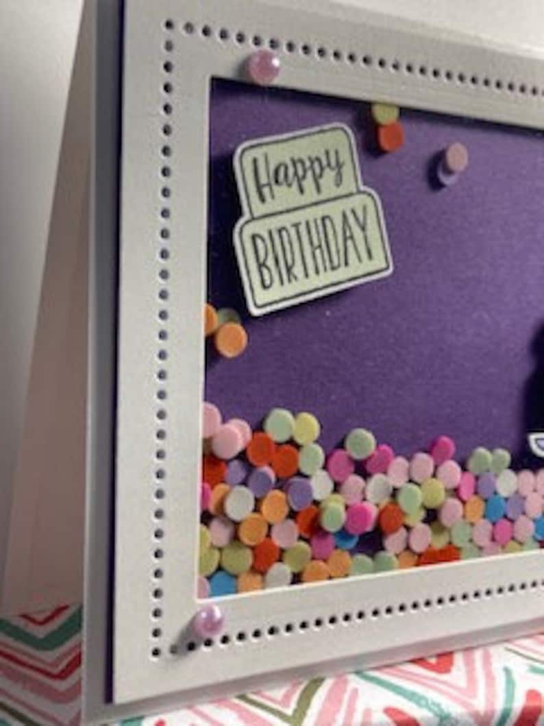 Happy Birthday Cake Shaker Card - Etsy