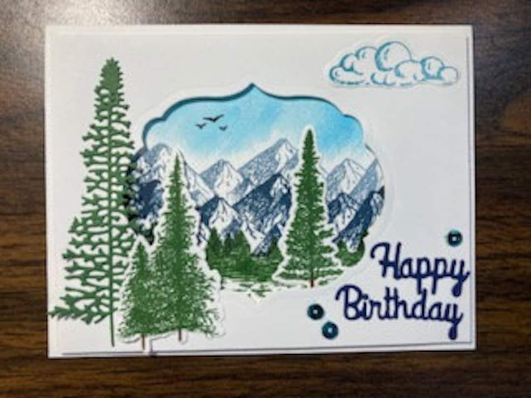 Mountain Happy Birthday Card - Etsy