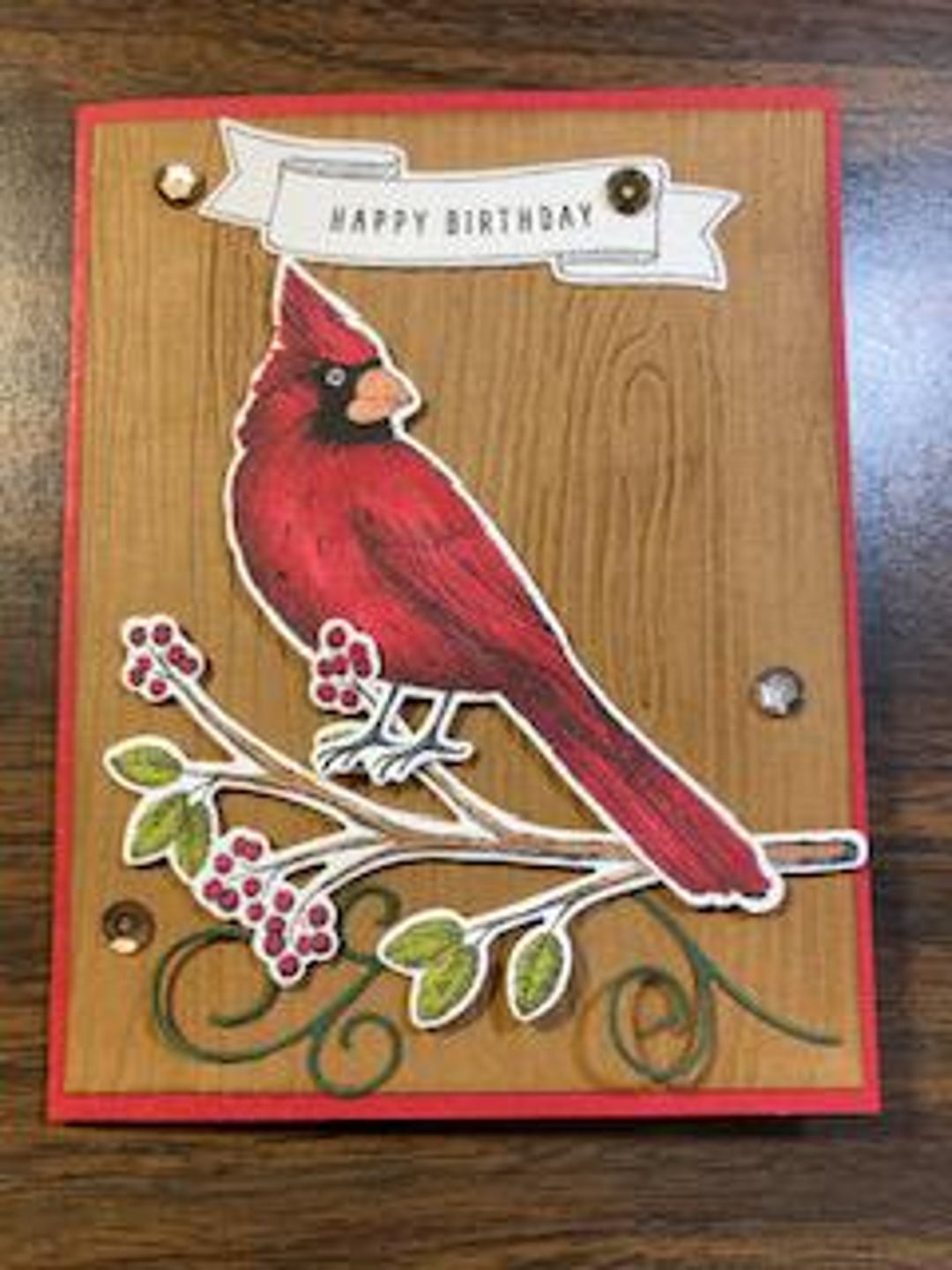 Cardinal - Happy Birthday Greeting Card - Etsy
